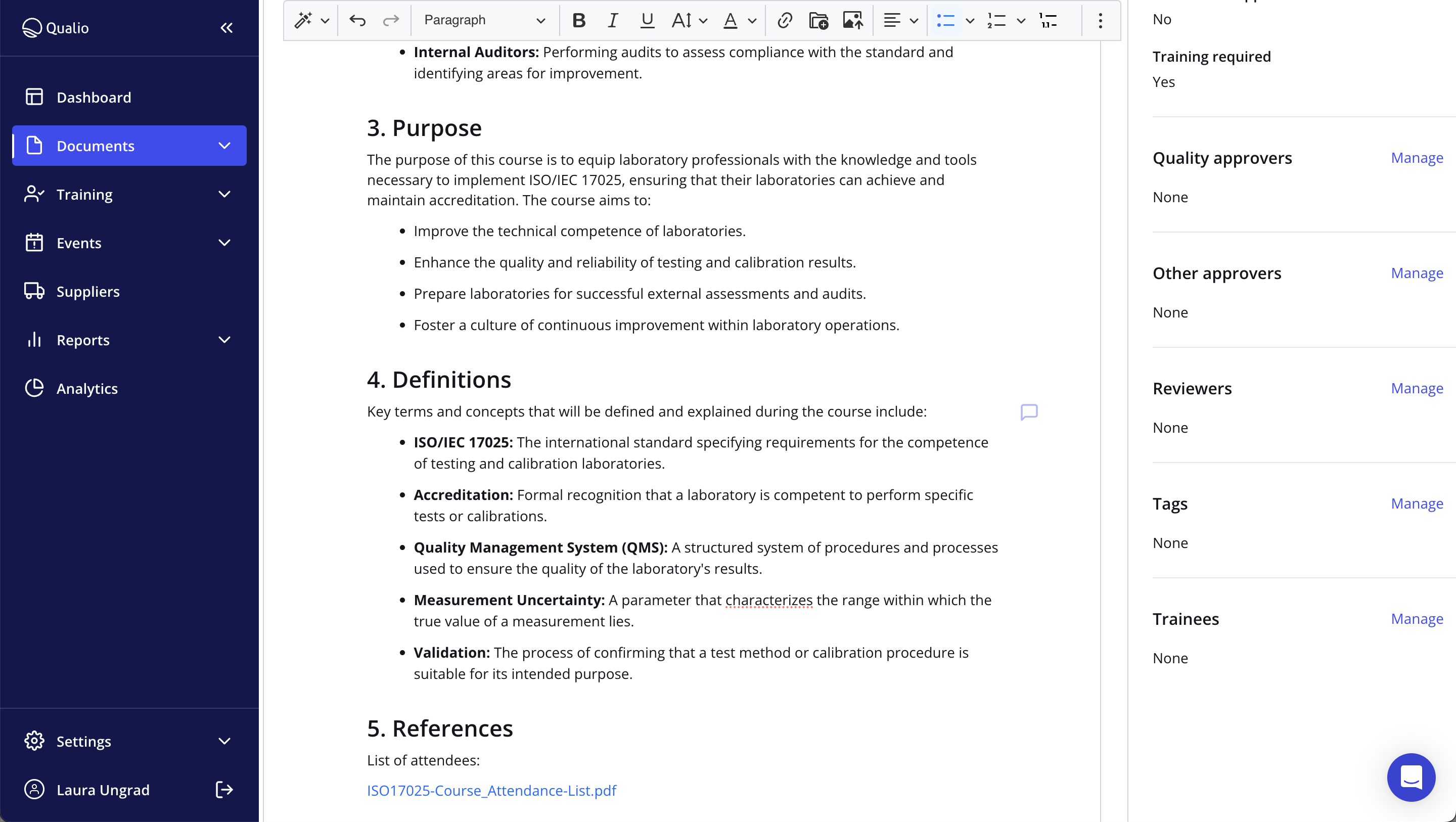 ISO Compliance Software — Qualio